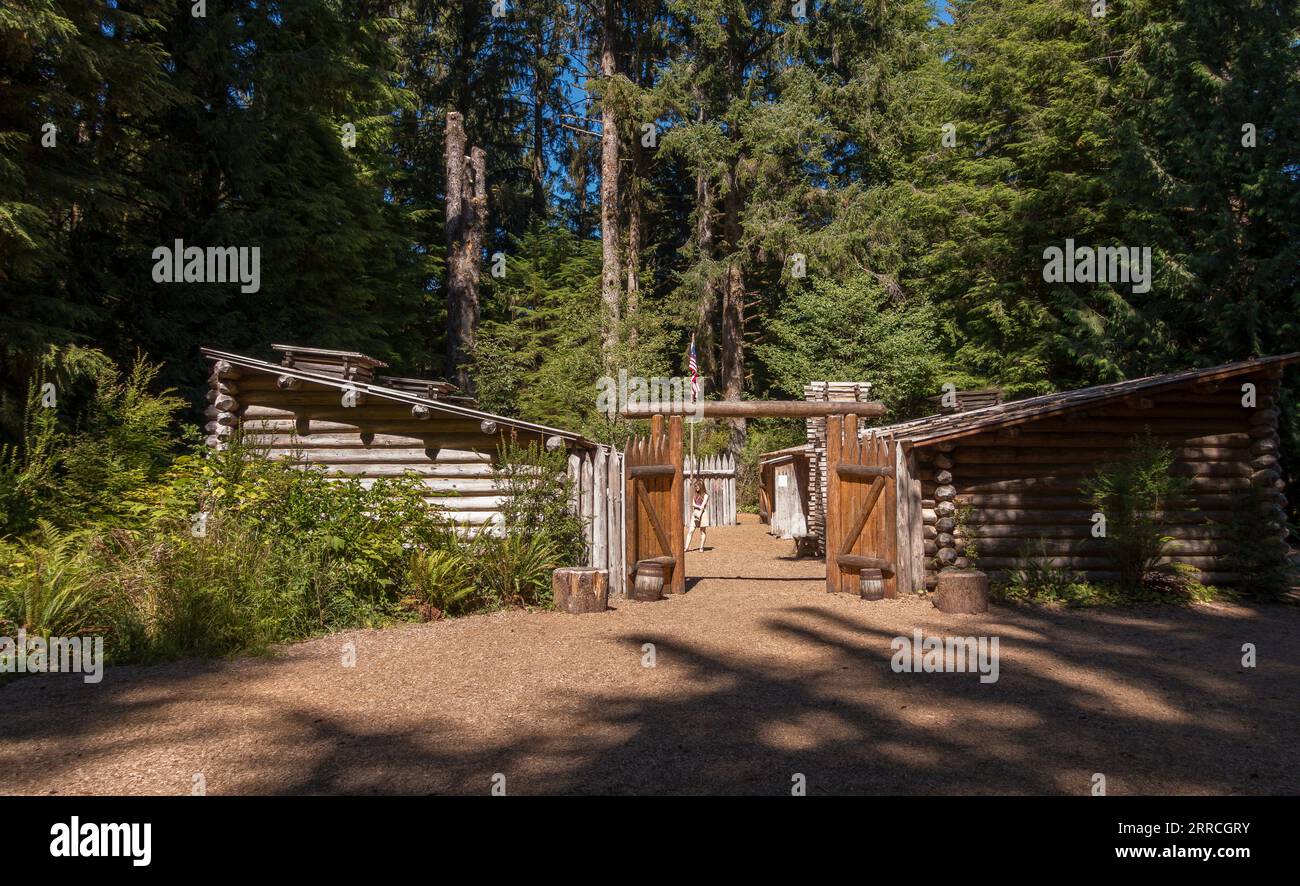 FORT CLATSOP, OREGON, USA - Fort Clatsop replica, Lewis and Clark ...