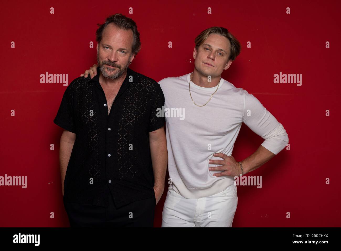Peter Sarsgaard, left, and Billy Magnussen pose for portraits to ...
