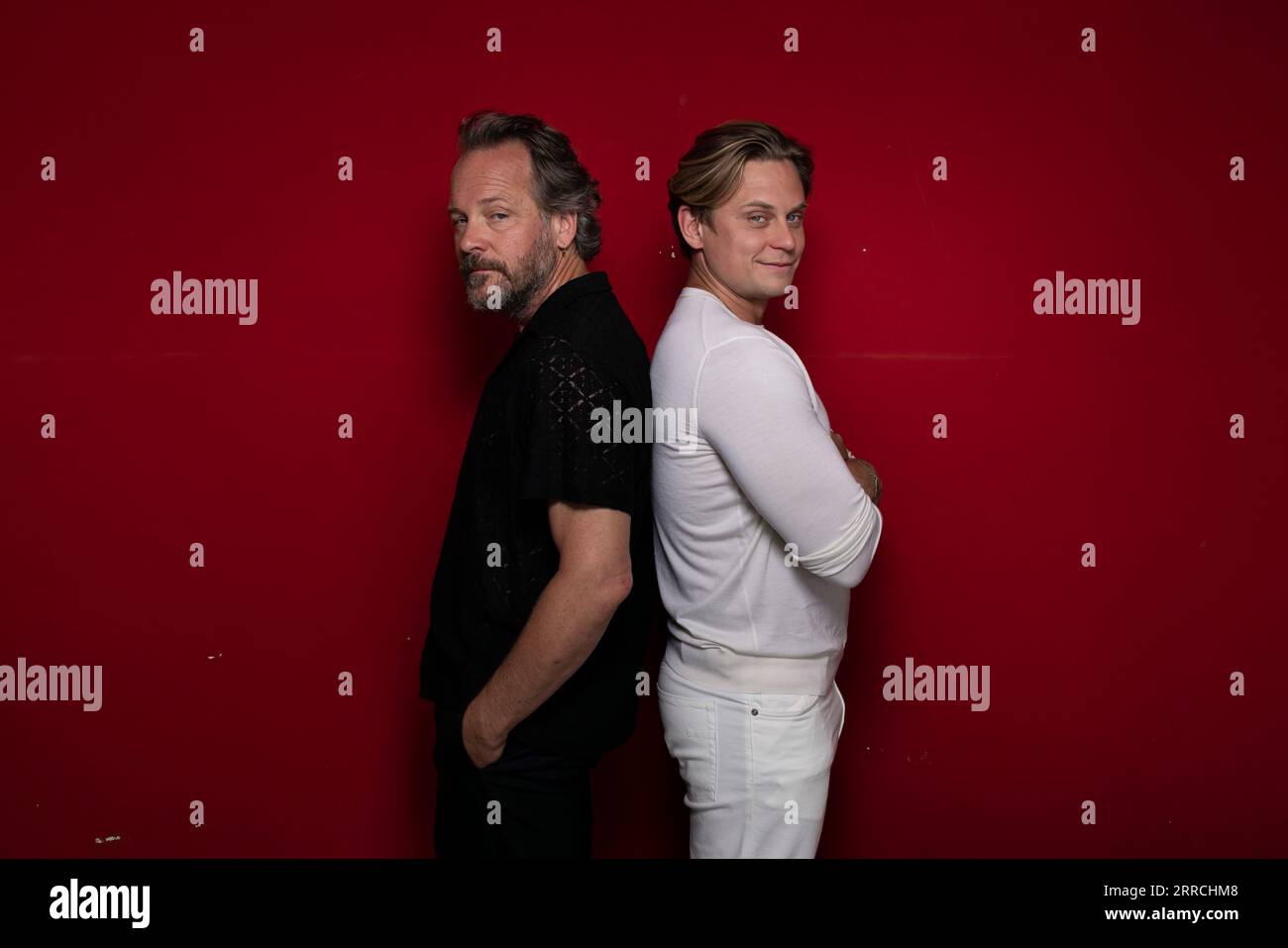 Peter Sarsgaard, left, and Billy Magnussen pose for portraits to ...