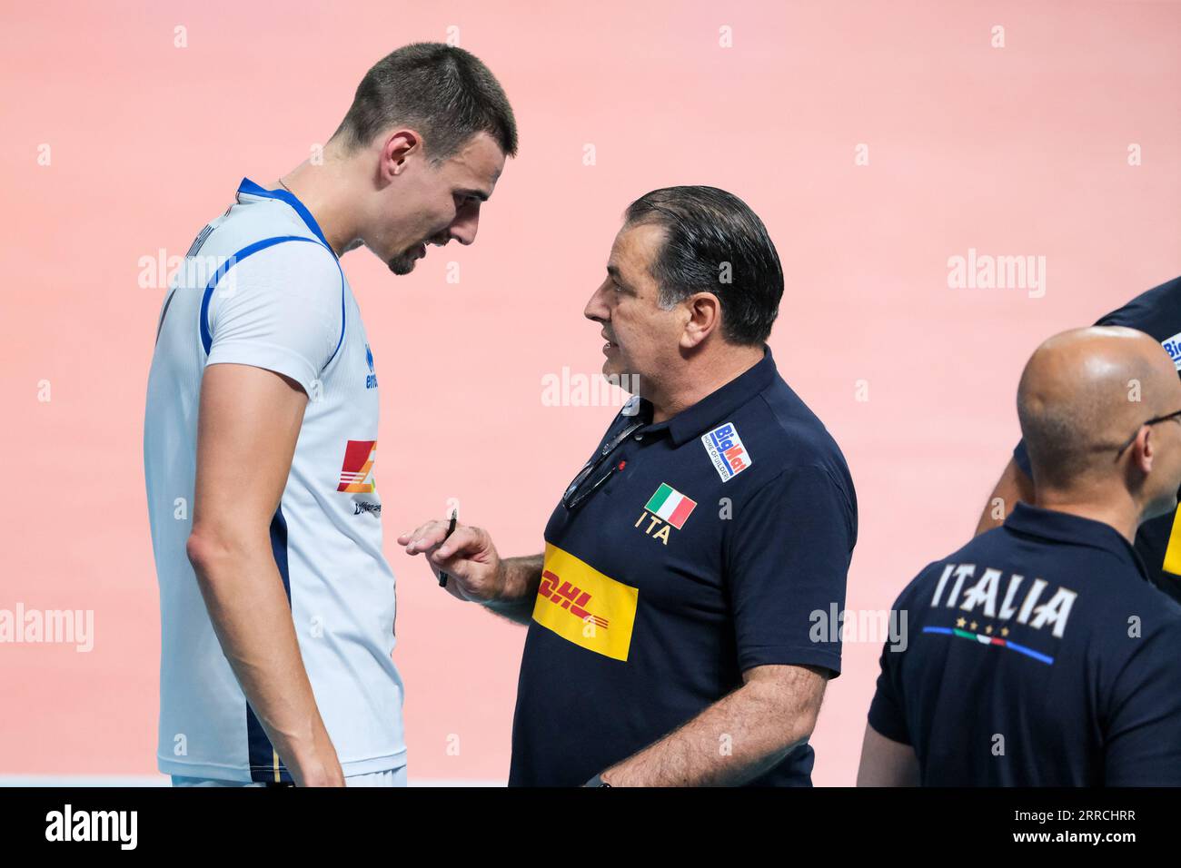 Simone Giannelli and Ferdinando De Giorgi, the Head Coach of Italy seen ...