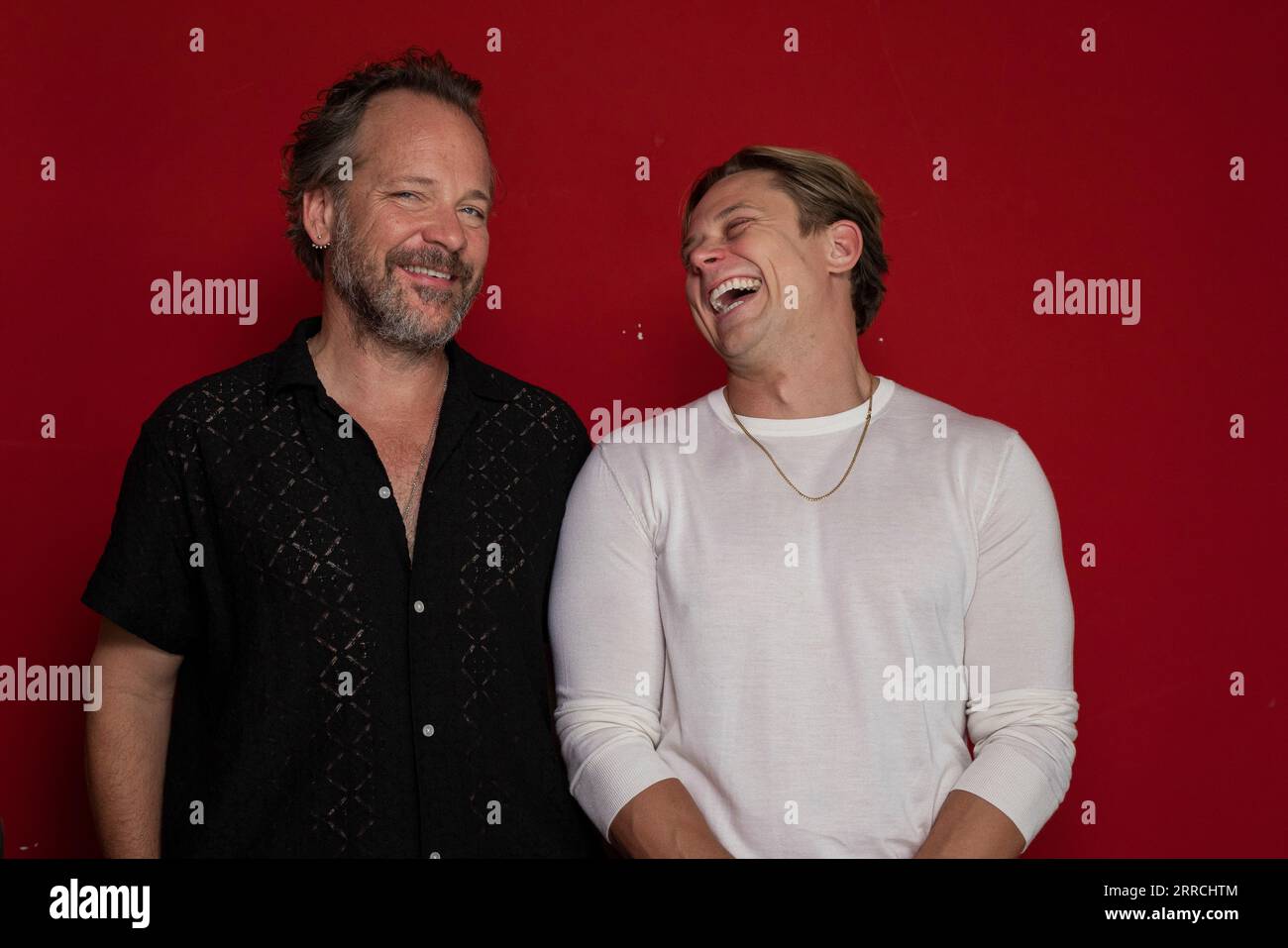 Peter Sarsgaard, left, and Billy Magnussen pose for portraits to ...