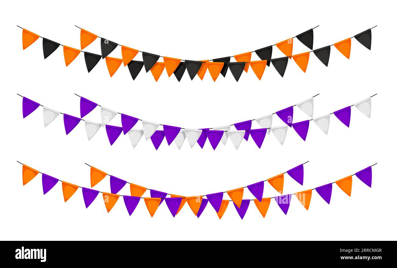Realistic white pennants hi-res stock photography and images - Alamy