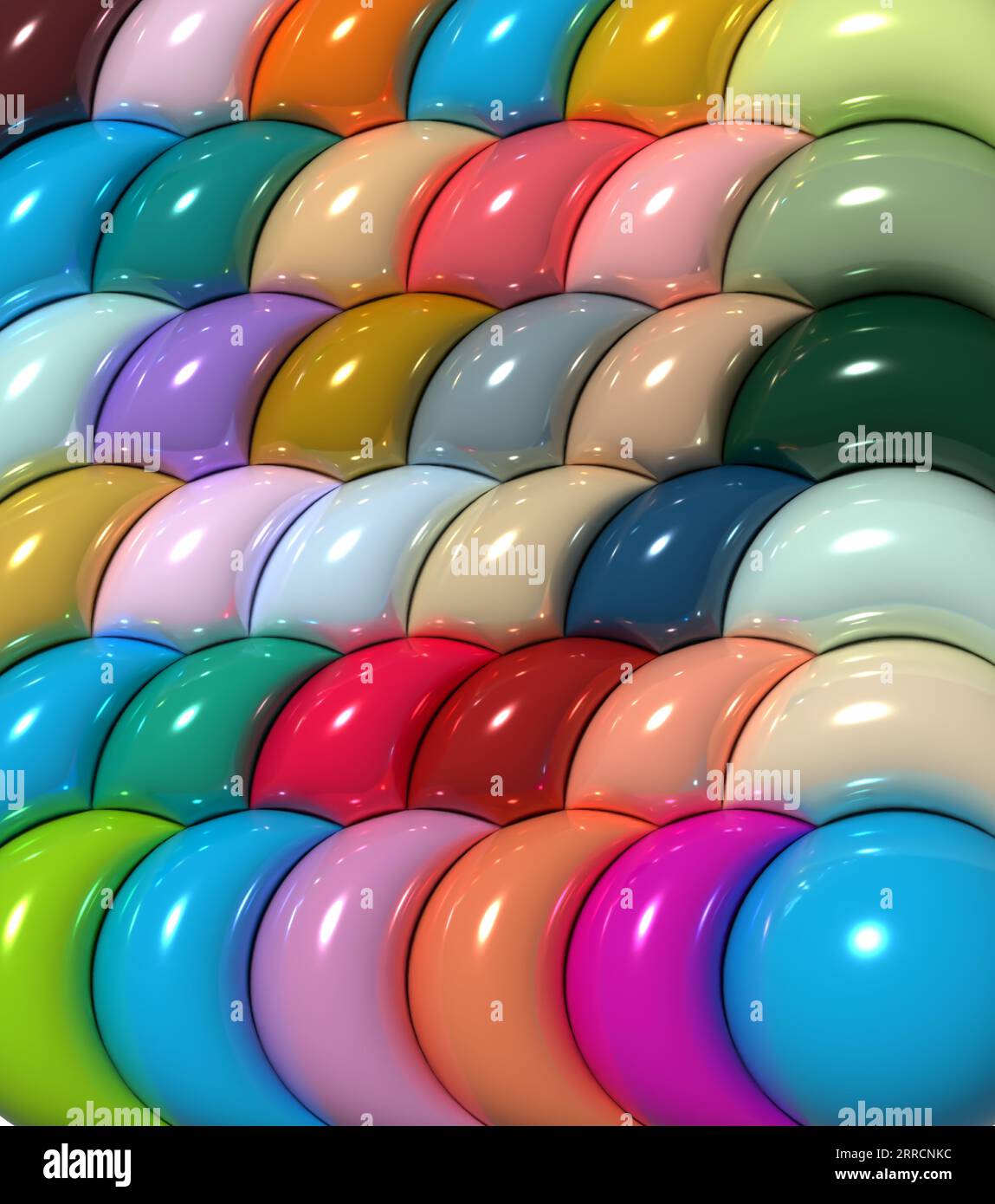 Abstract background with circles, inflated shapes. 3d rendering illustration Stock Photo - Alamy