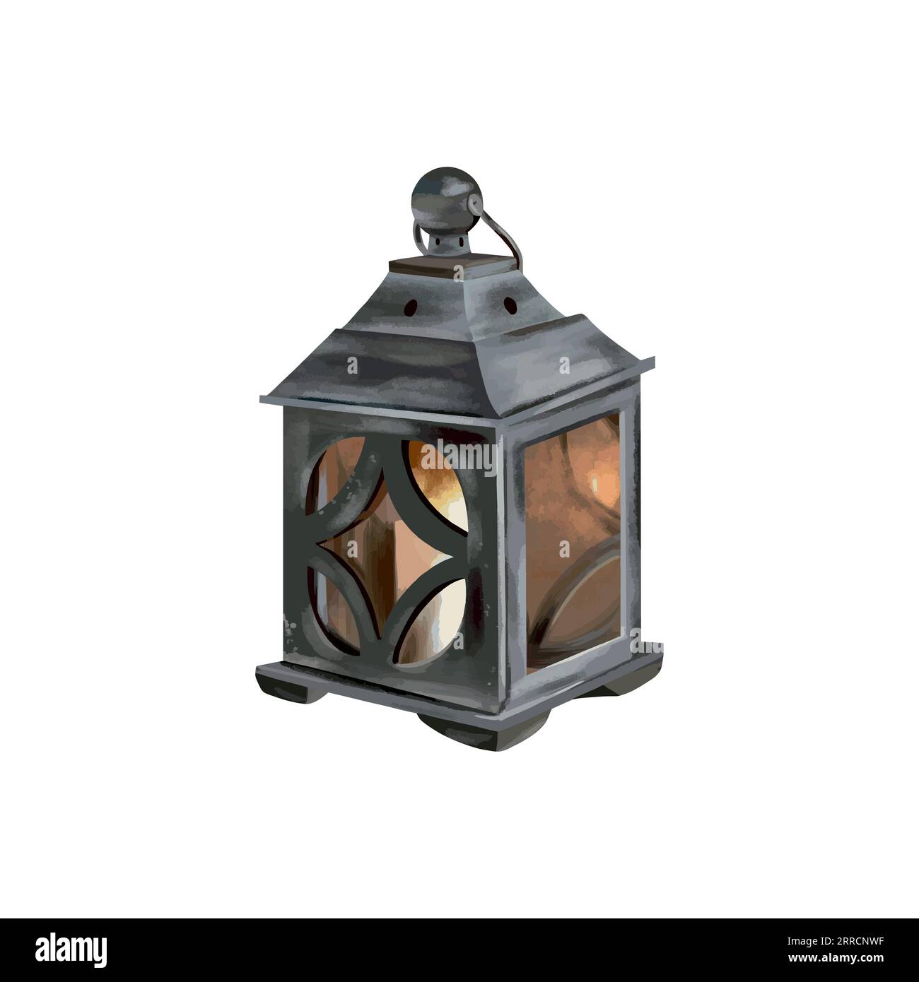 White wooden lantern candle Stock Vector Images - Alamy