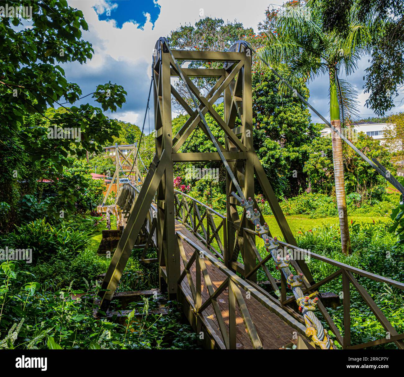 The Historic Kapaia Swinging Bridge, Lihue, Kauai, Hawaii, USA Stock ...