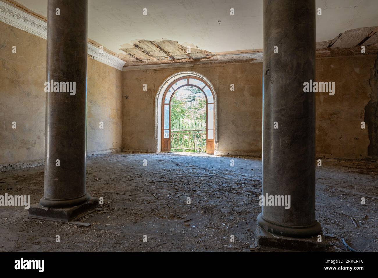 Georgia Tskaltubo abandoned soviet luxury sanatory building arc window ...