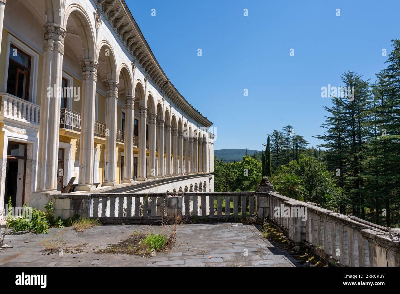 Georgia Tskaltubo abandoned soviet luxury sanatory building terrace ...