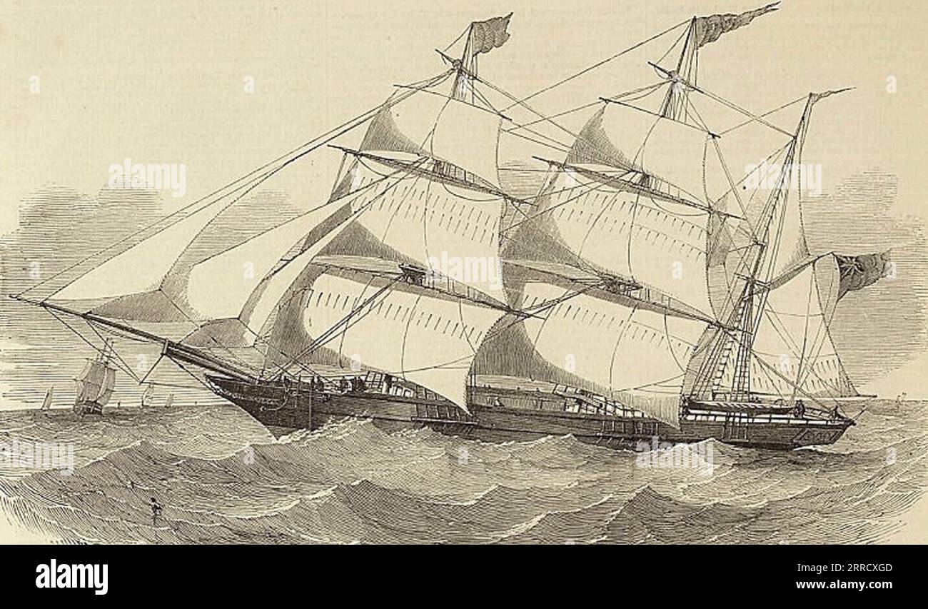 The clipper ship "Phoenician" of Aberdeen White Star Line. Built in ...