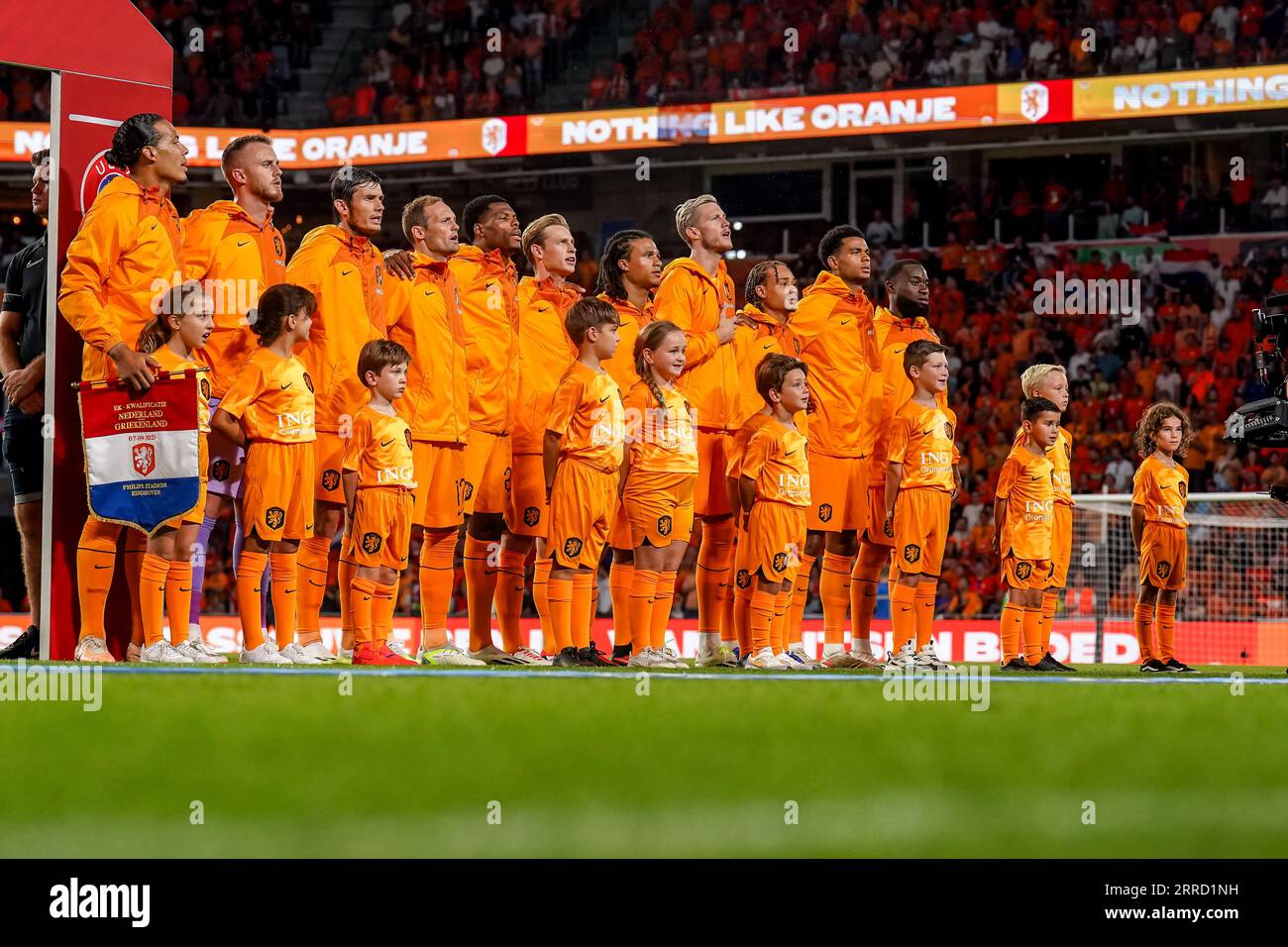 EINDHOVEN, NETHERLANDS - SEPTEMBER 7: line up with Virgil van Dijk of ...