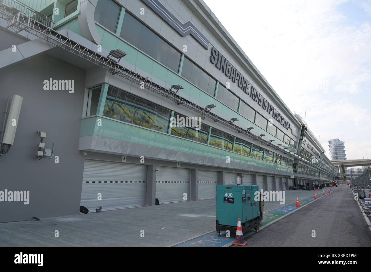 Marina Bay Formula 1 street circuit pit lane Stock Photo - Alamy