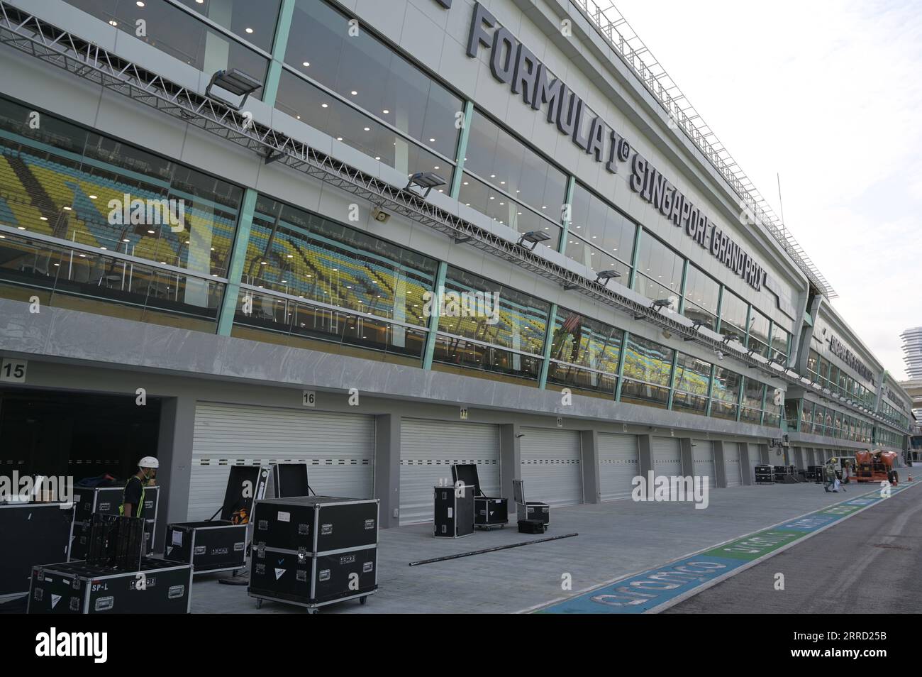Marina Bay Formula 1 street circuit pit lane Stock Photo - Alamy