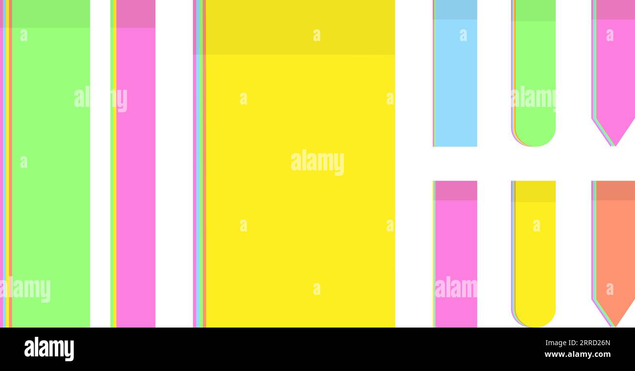 Big vector set of bright colorful stickers for notes in various widths ...