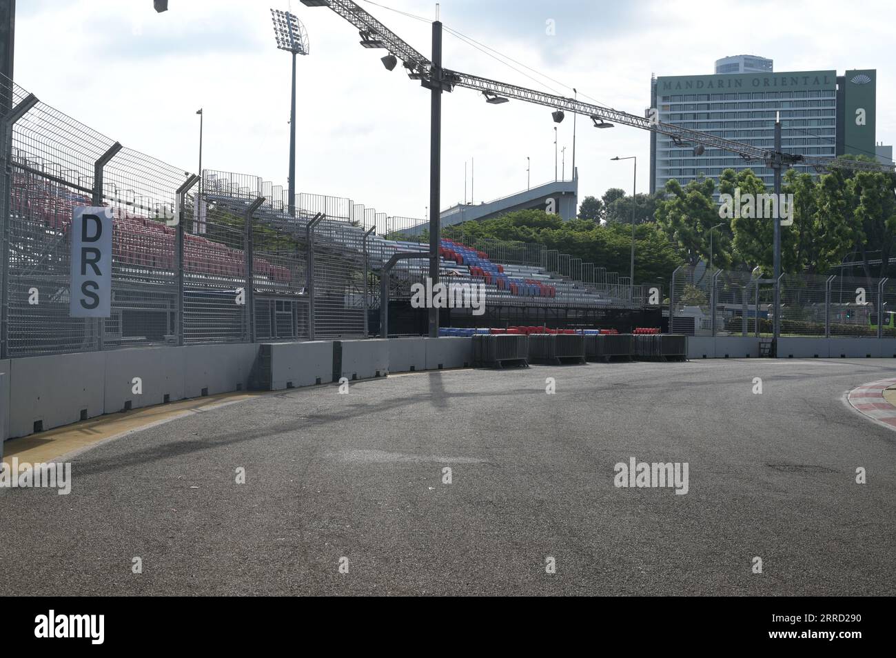 Marina Bay Formula 1 street circuit view, DRS zone sign Stock Photo - Alamy