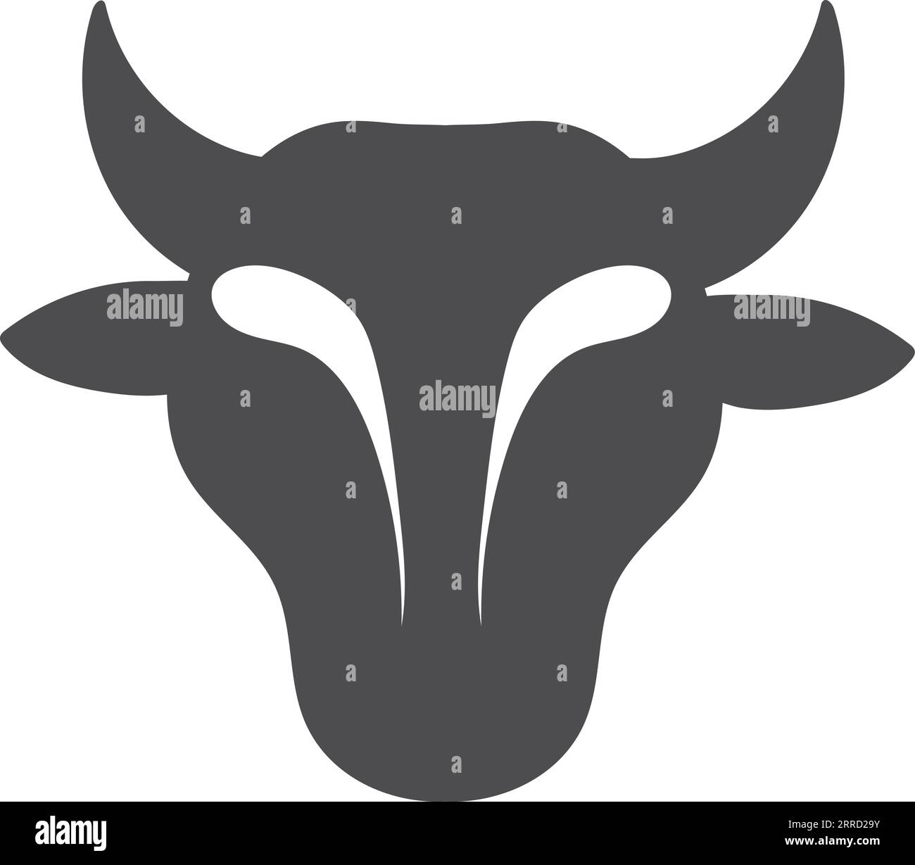 Bull head black logo. Cattle symbol. Cow sign isolated on white ...