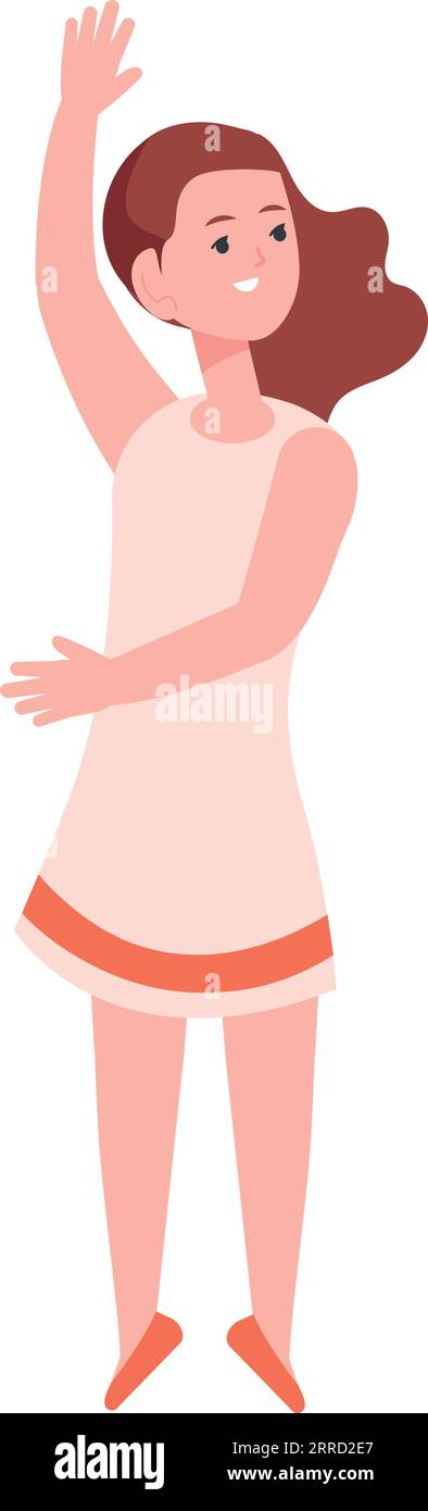 Girl dancing. Smiling kid character. Active child isolated on white ...