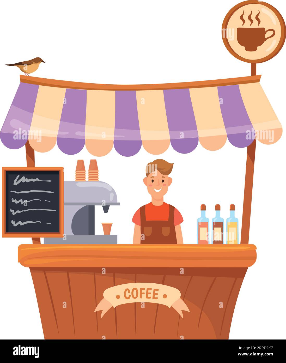 Food cart on park Stock Vector Images - Alamy