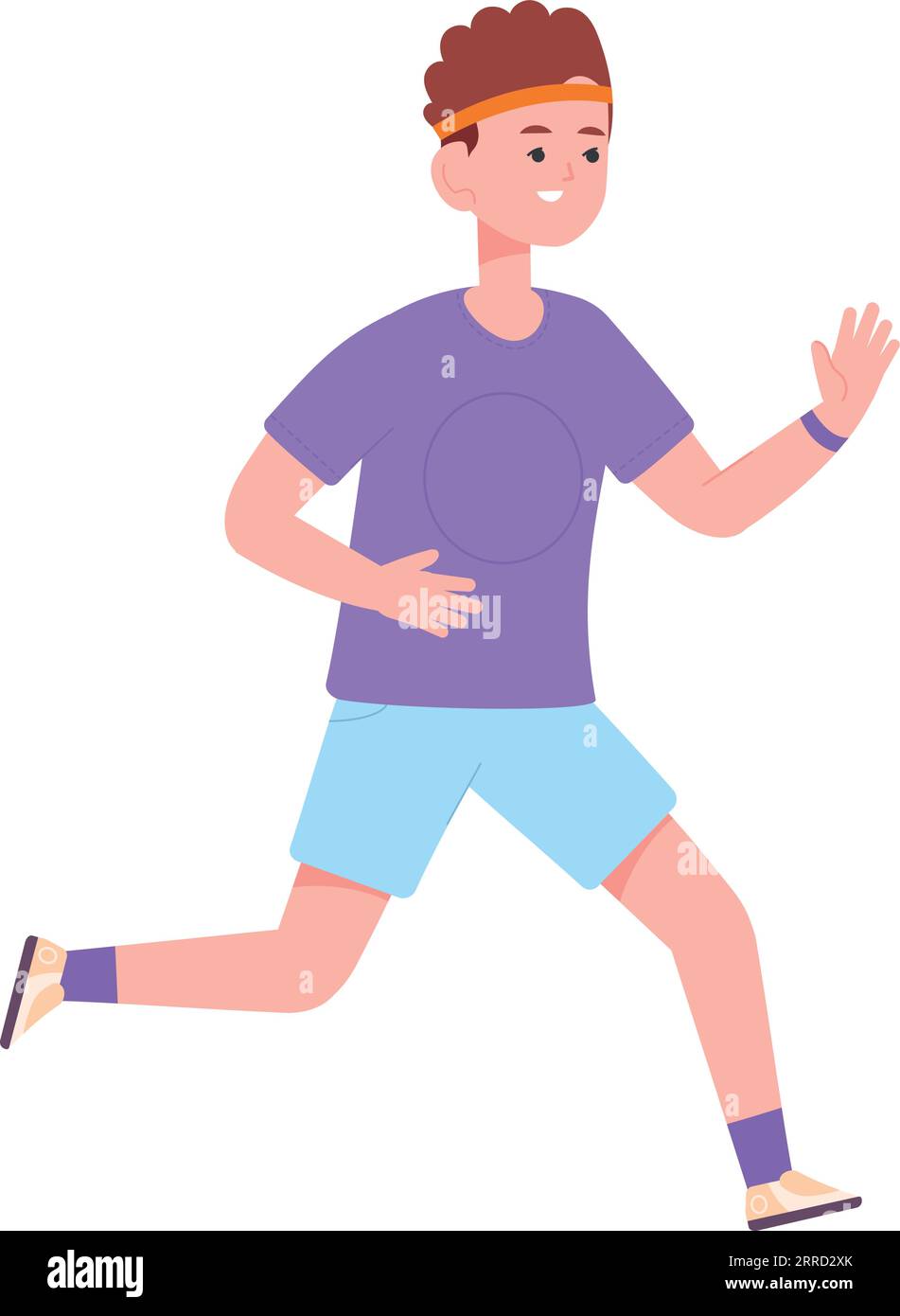 Active boy running. Kid athlete training for race isolated on white ...