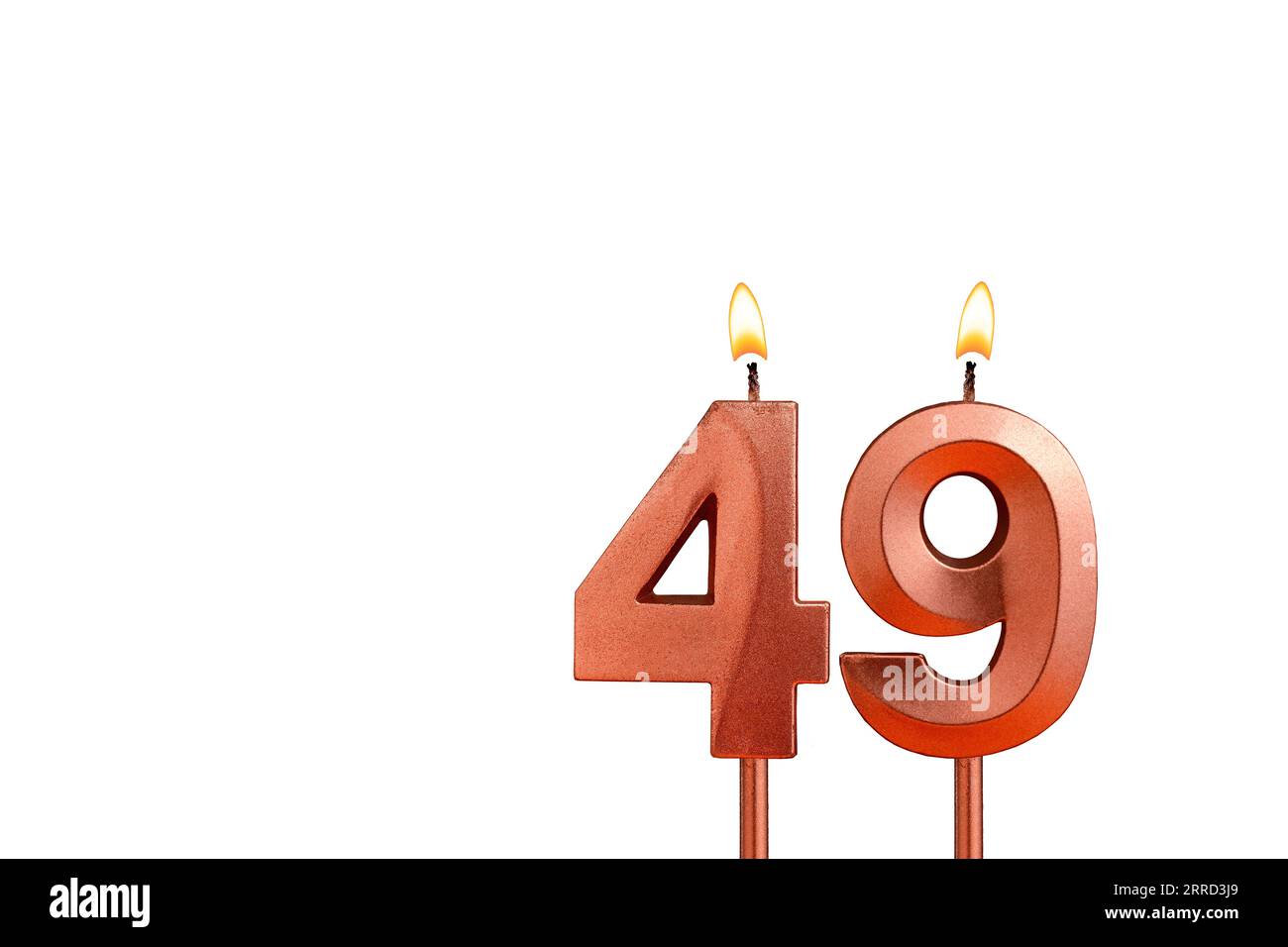 Birthday candle number 49 on white background Stock Photo - Alamy