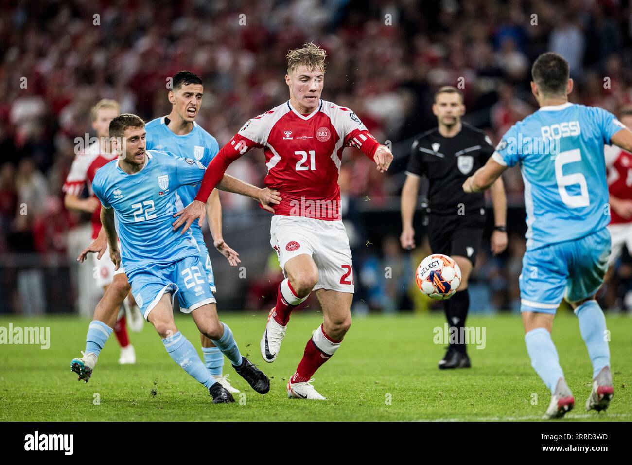 Copenhagen, Denmark. 07th Sep, 2023. Rasmus Hojlund (21) of Denmark ...