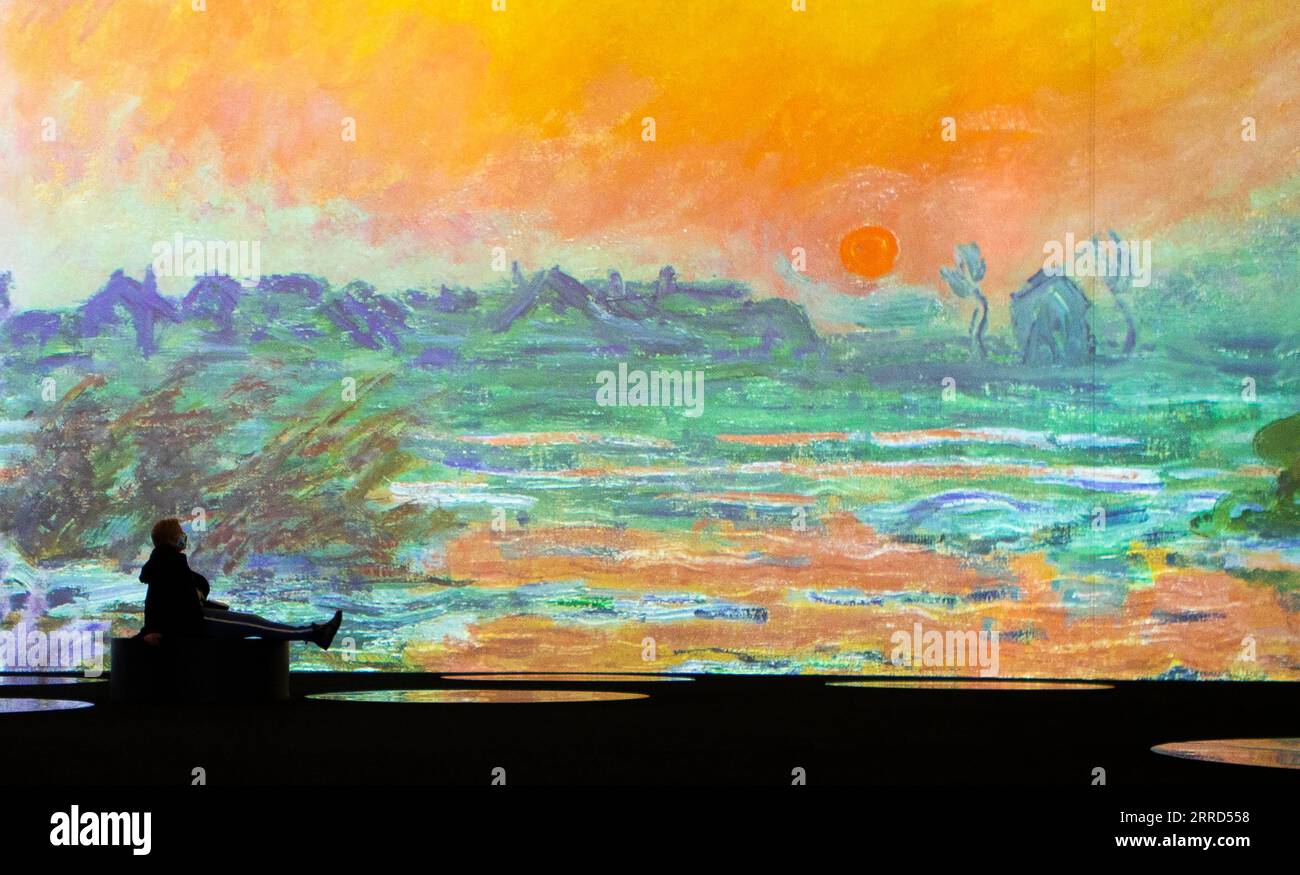 211202 -- TORONTO, Dec. 2, 2021 -- A visitor views Beyond Monet ...