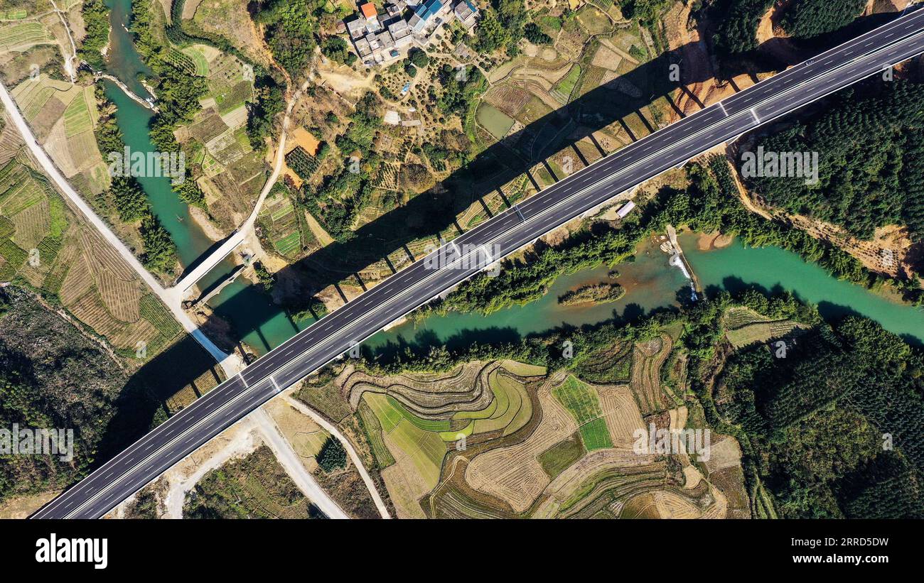 211203 -- RONG AN, Dec. 3, 2021 -- Aerial photo taken on Dec. 3, 2021 ...