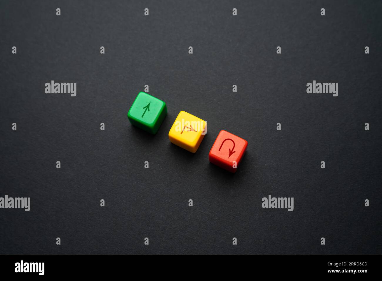 Move forward, change course or retreat. Choice concept. Realize the ...