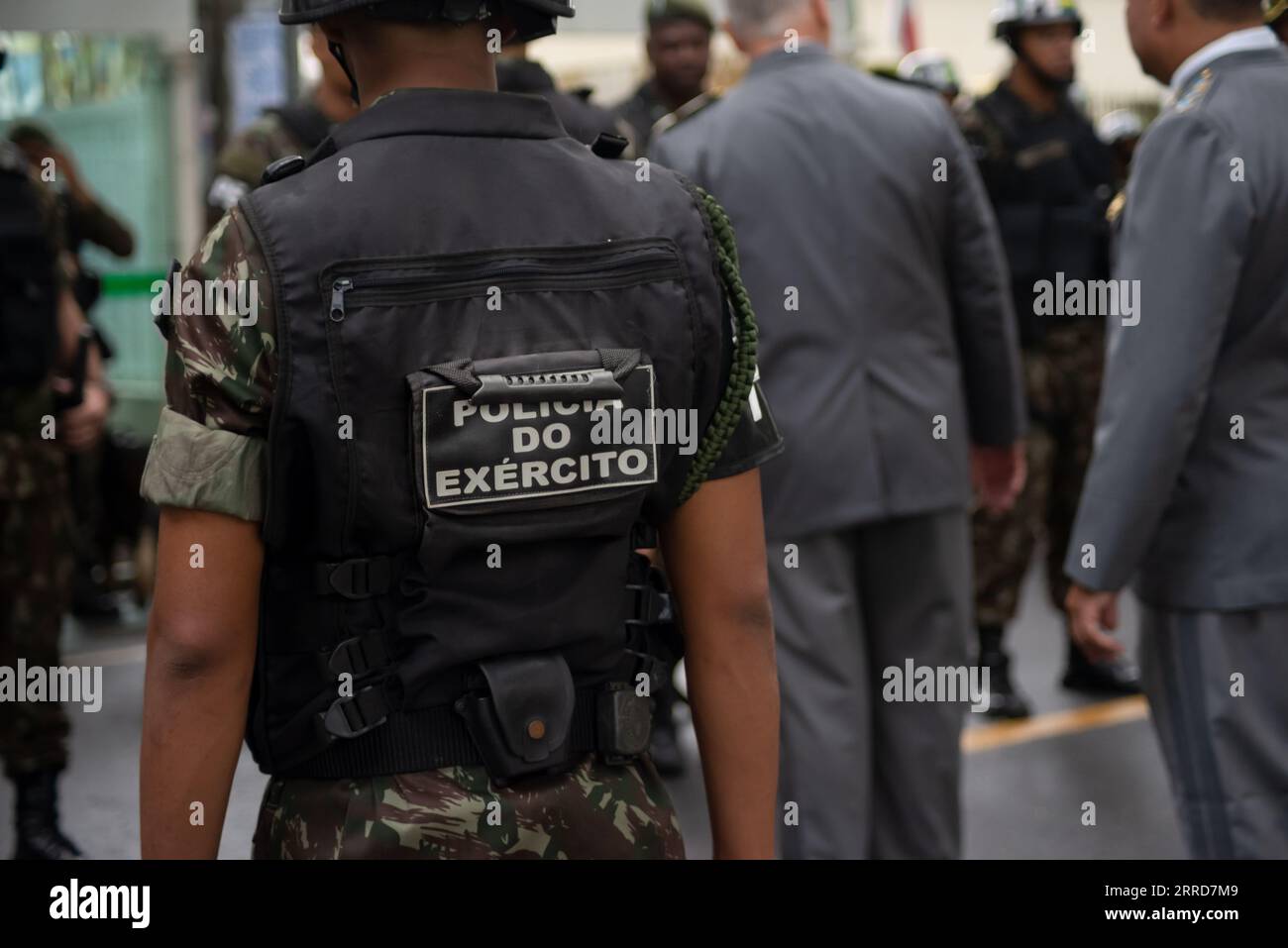 Salvador, Bahia, Brazil - September 07, 2023: Army military police ...