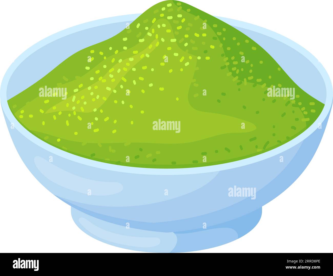 Green curry powder. Cartoon spice bowl icon isolated on white ...