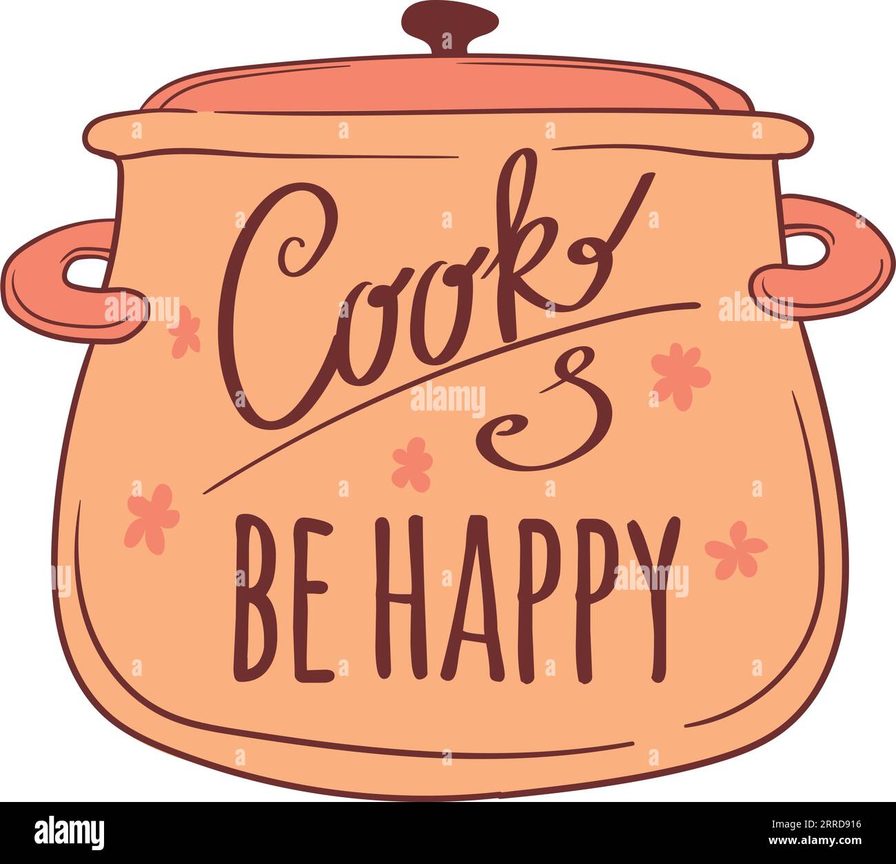 Cook happy lettering. Inspirational quote for kitchen decoration ...