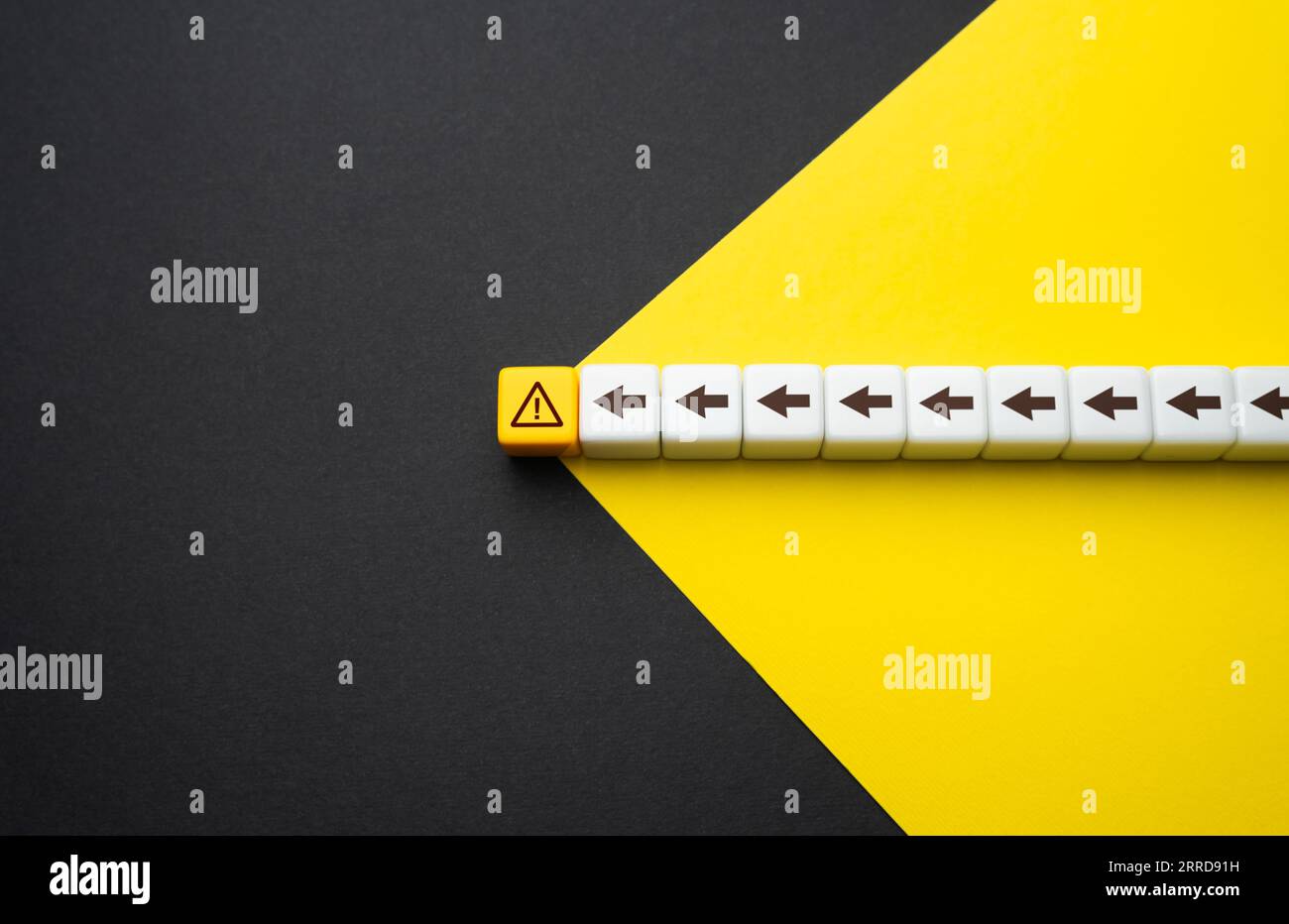 Face a warning. Run into an obstacle. Blocking the further course of ...