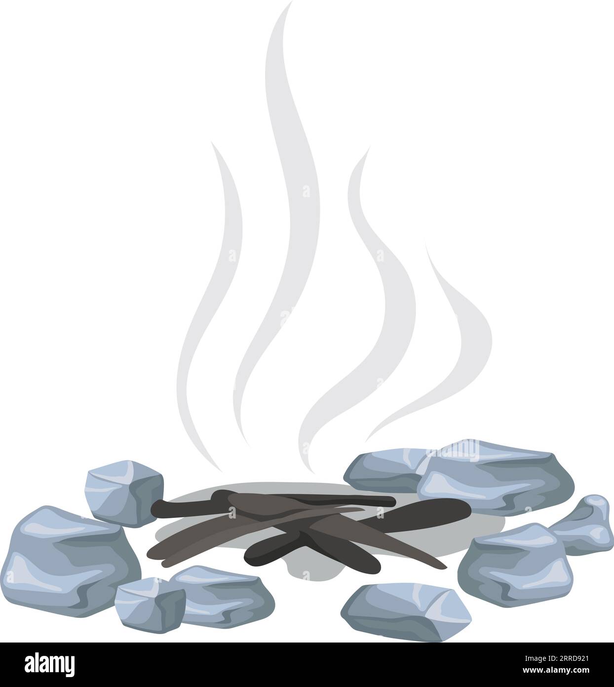 Burned bonfire. Cartoon ash and black wood coal isolated on white ...