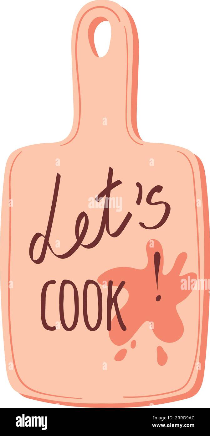 Lets cook lettering. Decorative cute kitchen element isolated on white ...