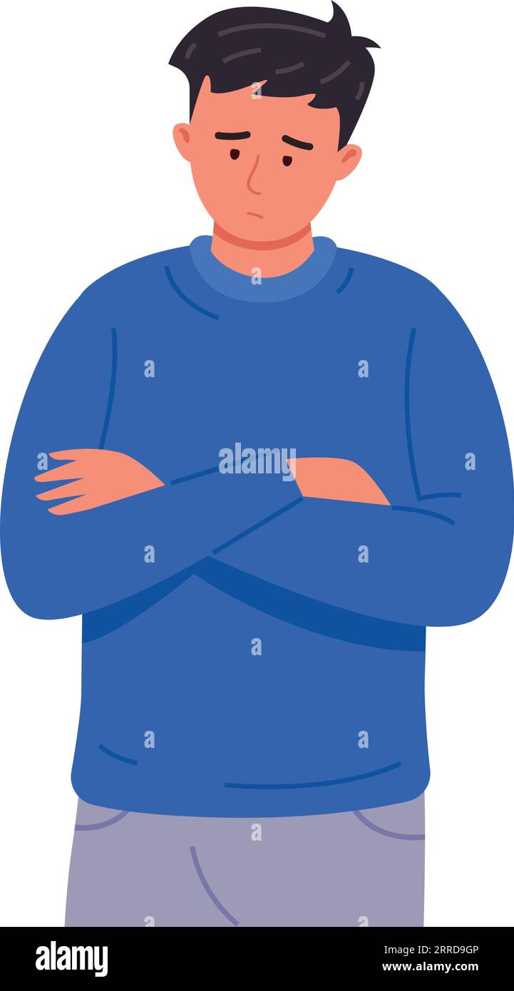 Cartoon illustration sad unhappy man Stock Vector Images - Alamy
