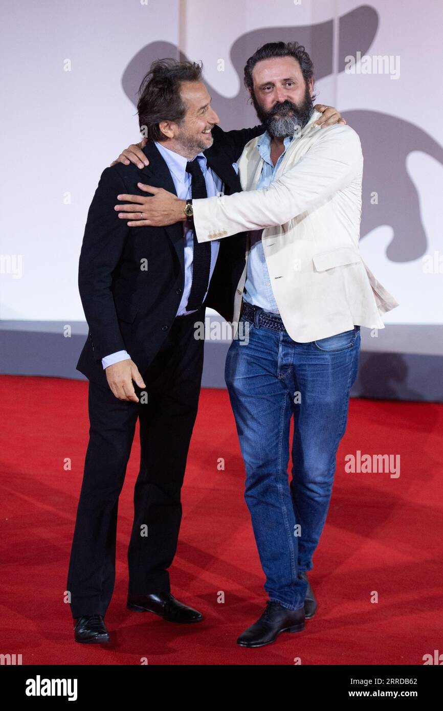 Venice, Italy. 07th Sep, 2023. Edouard Baer and Quentin Dupieux ...