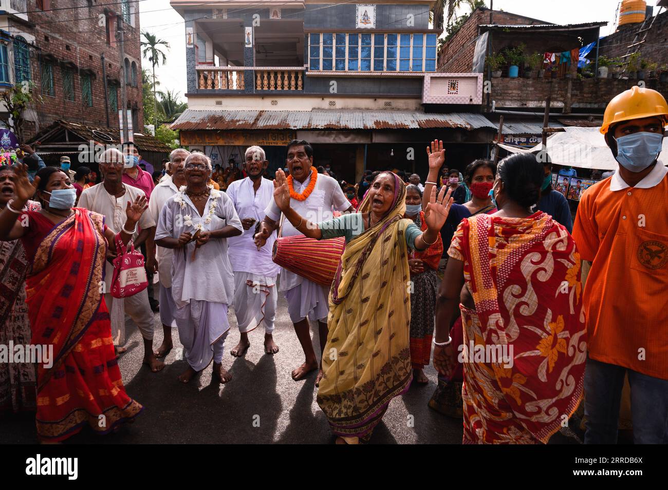The Ratha Yatra festival was celebrated inside the temple in Tehatta ...