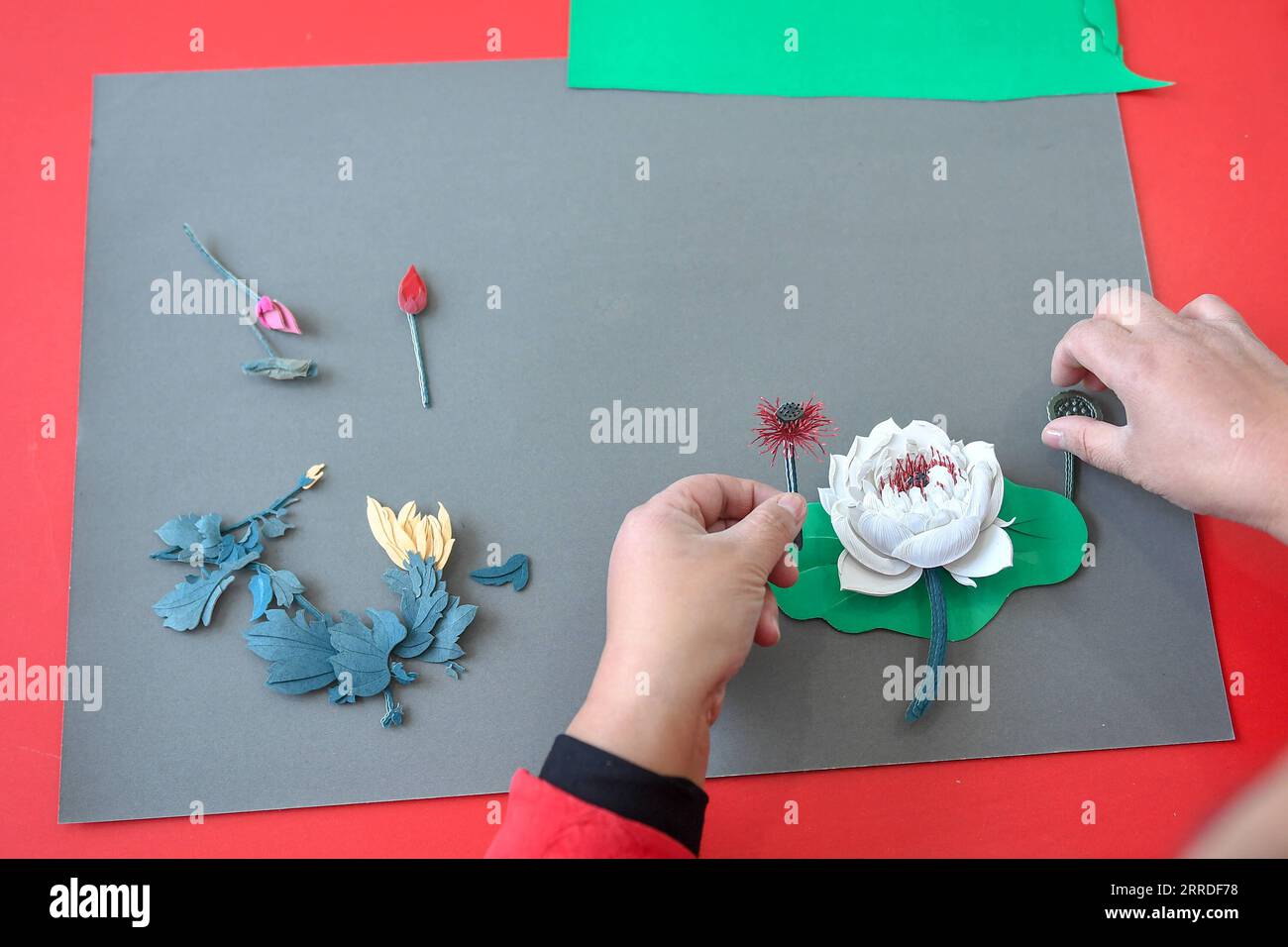 211222 -- CHANGCHUN, Dec. 22, 2021 -- Li Baofeng creates works of paper ...