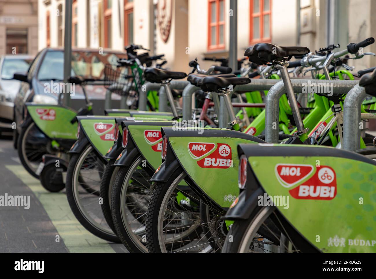 A picture of multiple MOL Bubi bikes in Budapest Stock Photo - Alamy