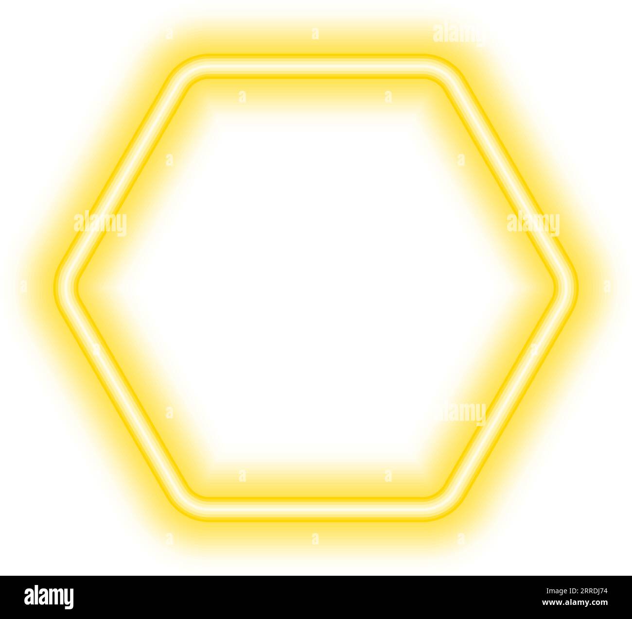 neon hexagon frame yellow Stock Vector Image & Art - Alamy