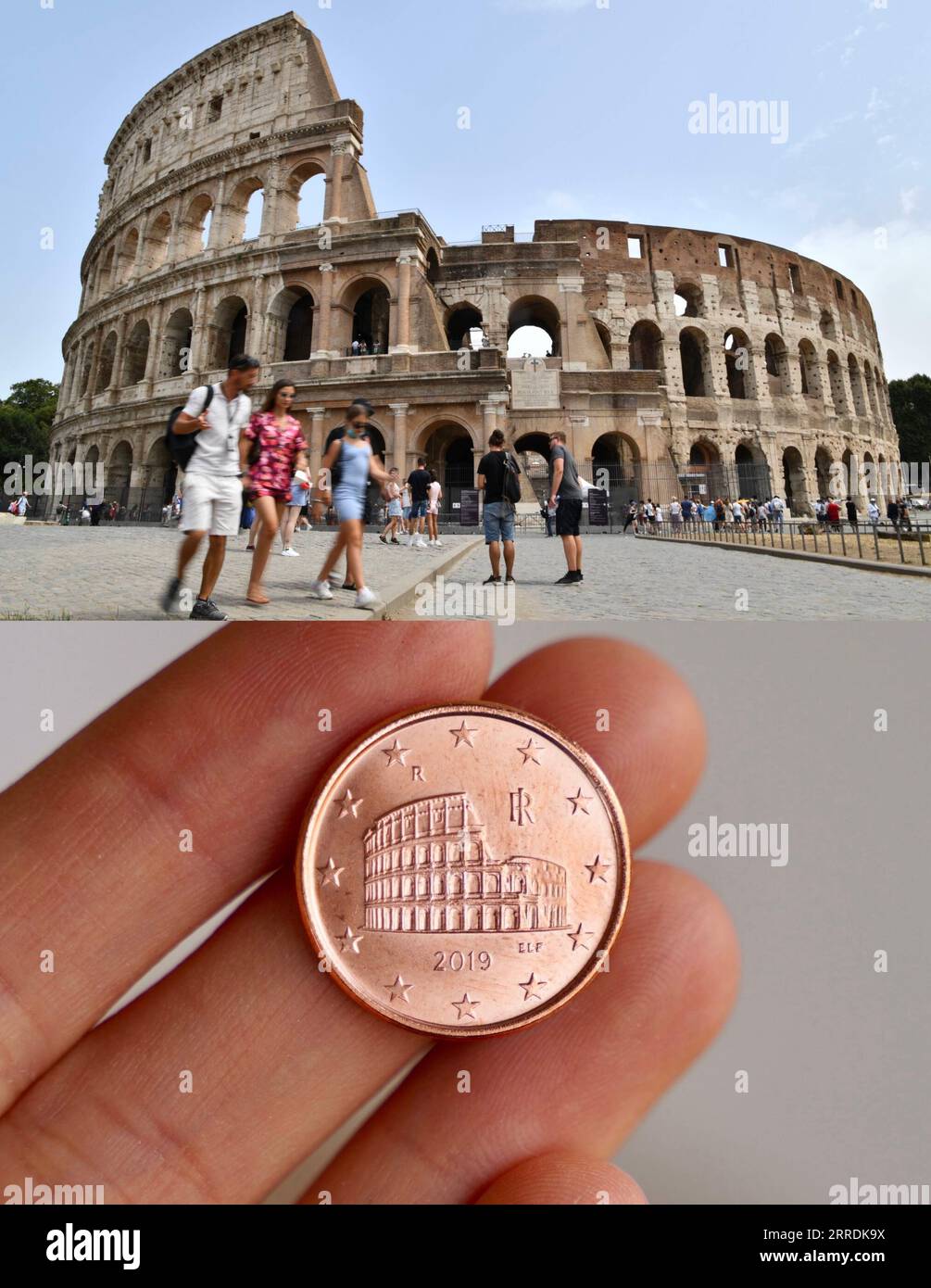 211231 -- BRUSSELS, Dec. 31, 2021 -- Combo photo shows the Colosseum in ...