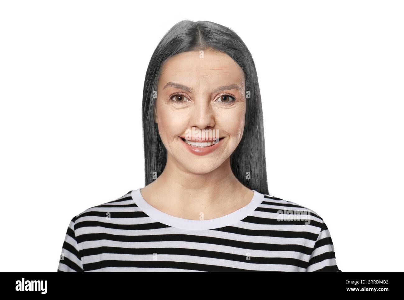 Portrait of senior woman on white background Stock Photo - Alamy