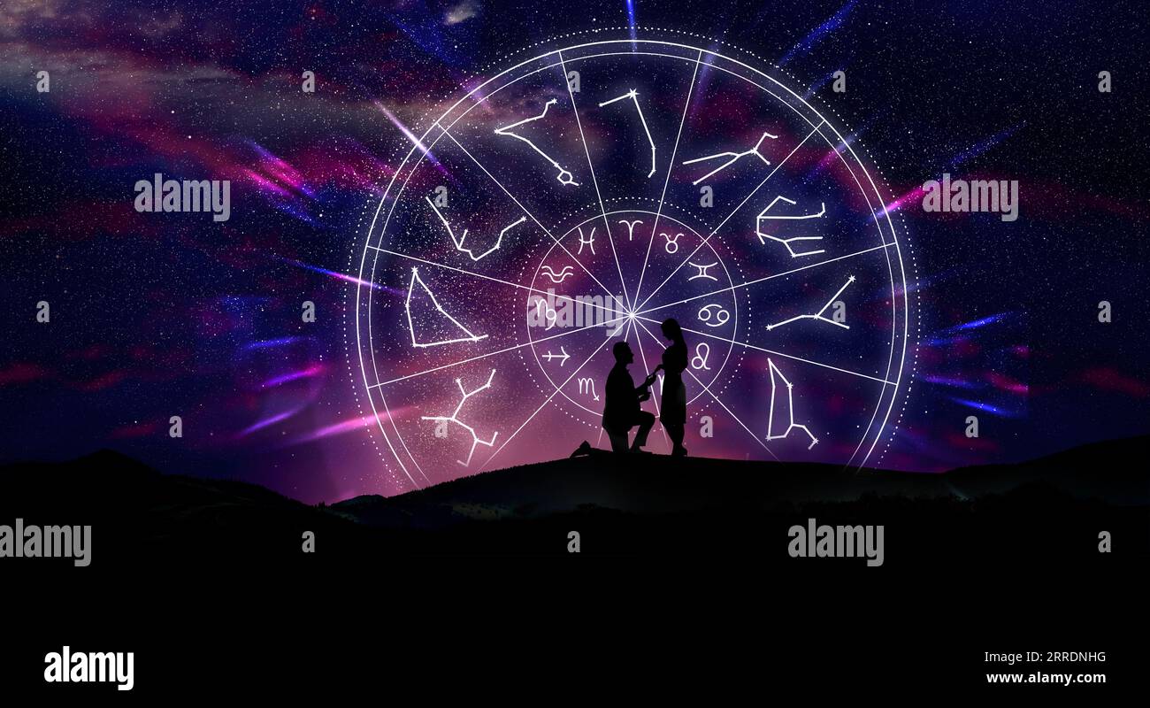 Zodiac wheel and photo of making marriage proposal to his girlfriend in ...