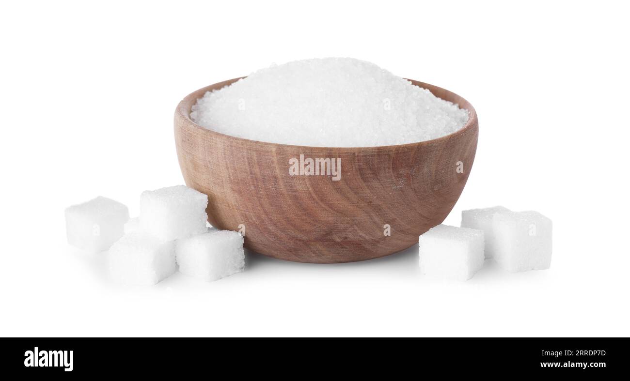 Different types of sugar isolated on white Stock Photo - Alamy