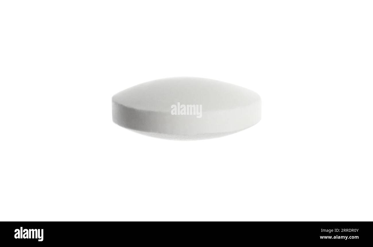 One pill isolated on white. Drug therapy Stock Photo - Alamy