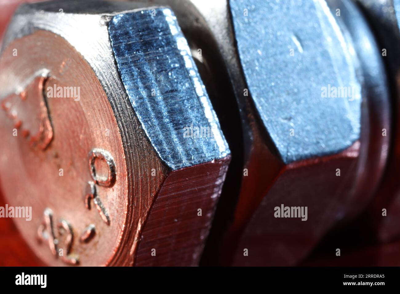Texture of modern metal fasteners, macro view Stock Photo - Alamy