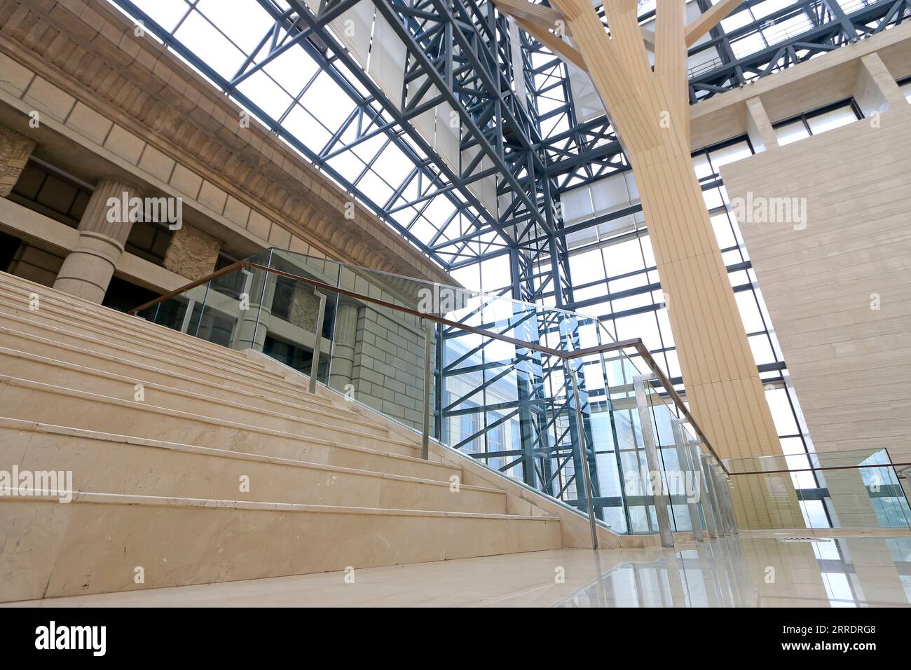 stairs and glass column board, closeup of photo Stock Photo - Alamy