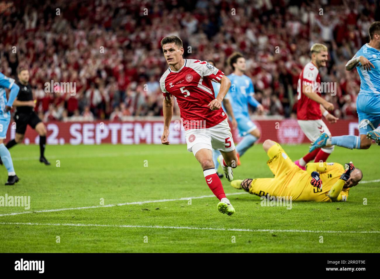 Copenhagen, Denmark. 07th Sep, 2023. Joakim Maehle (5) of Denmark ...