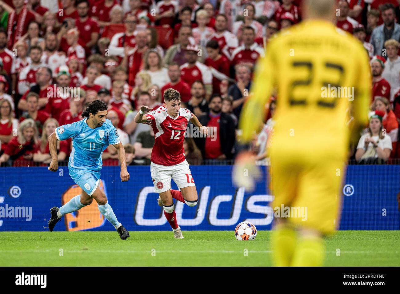Copenhagen, Denmark. 07th Sep, 2023. Jesper Lindstrom (12) of Denmark ...