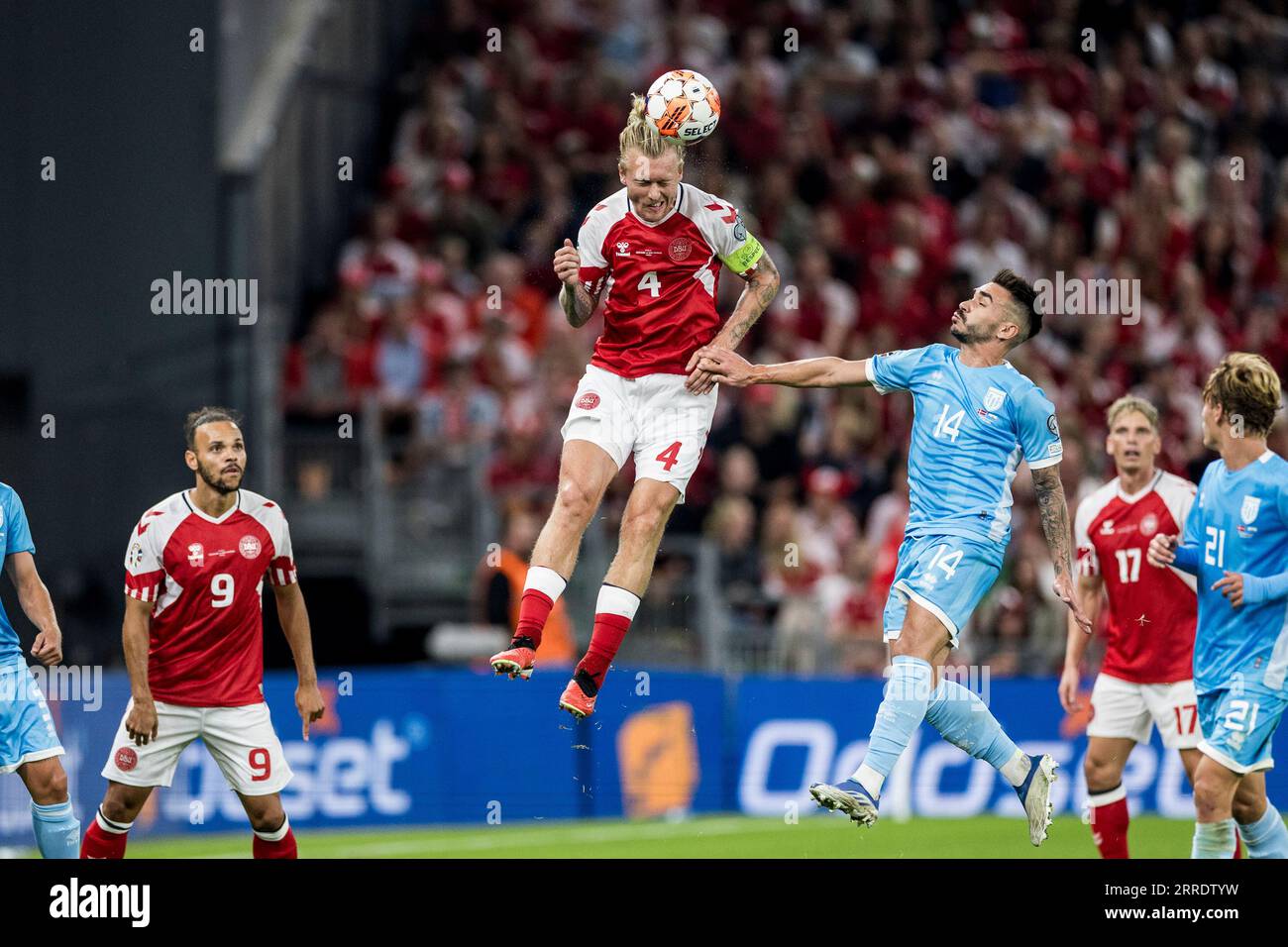 Copenhagen, Denmark. 07th Sep, 2023. Simon Kjaer (4) of Denmark and ...