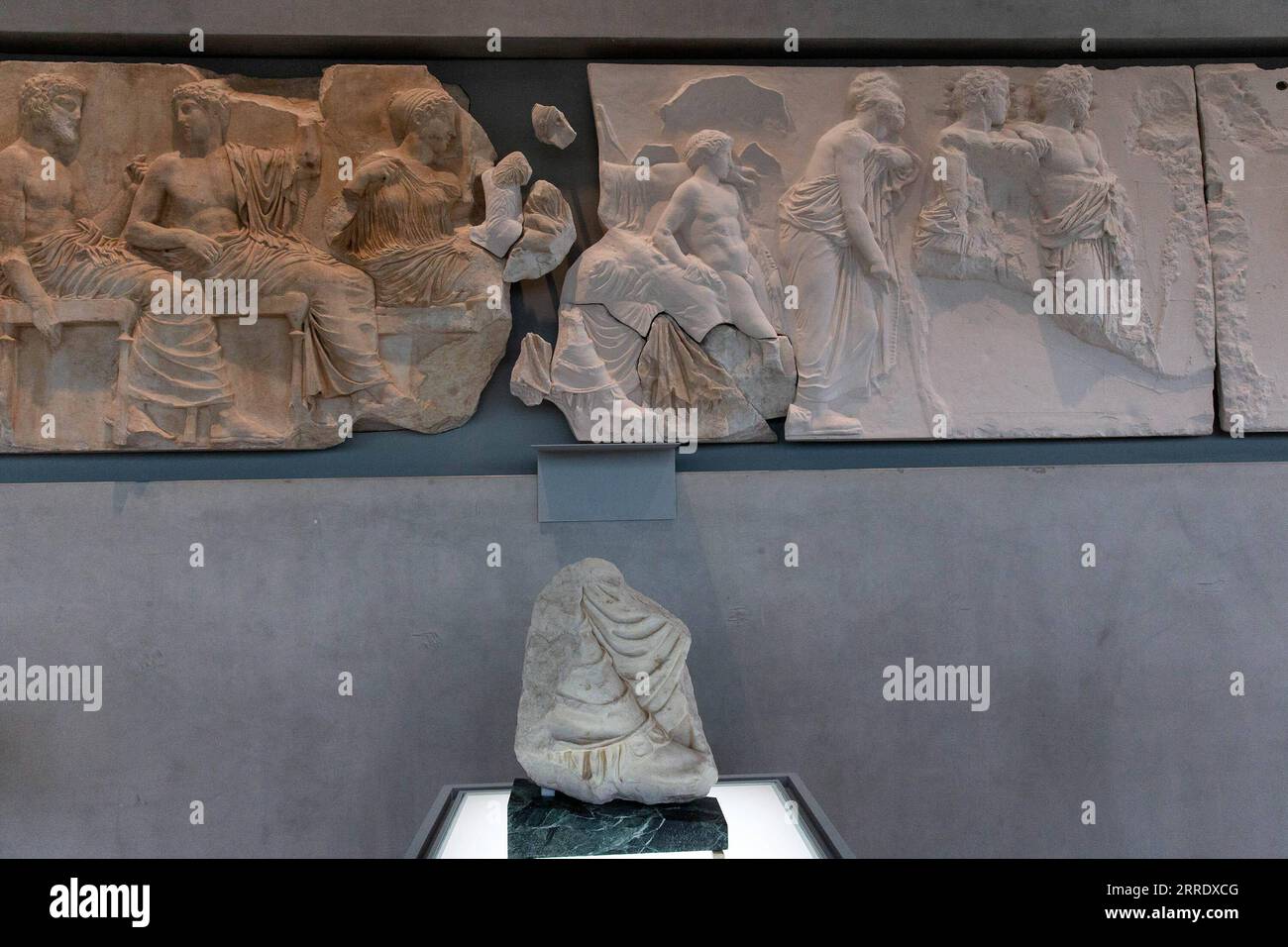 220111 -- ATHENS, Jan. 11, 2022 -- A fragment from the marble frieze of ...