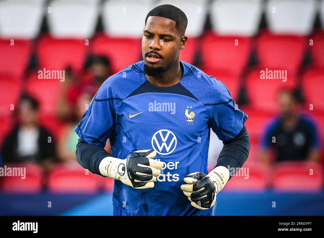 Mike MAIGNAN of France during the UEFA Euro 2024, European Qualifiers Group B football match ...